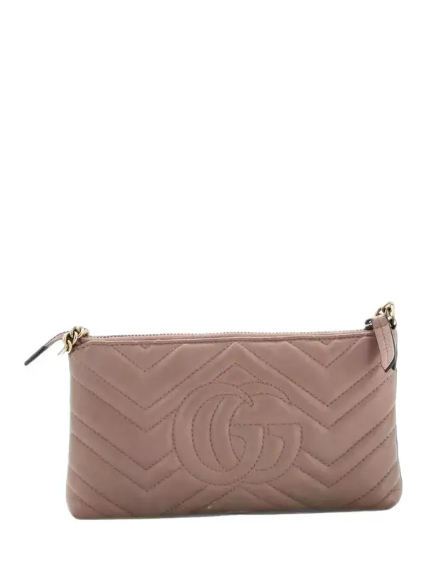 Gucci Gg Marmont Chain Matelasse Leather Mini Shoulder Bag - Neutrals