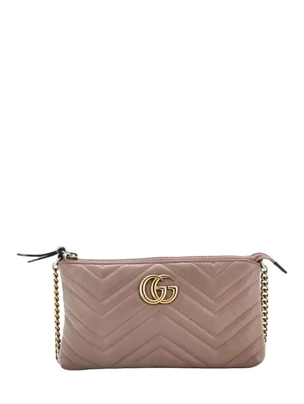 Gucci Gg Marmont Chain Matelasse Leather Mini Shoulder Bag - Neutrals