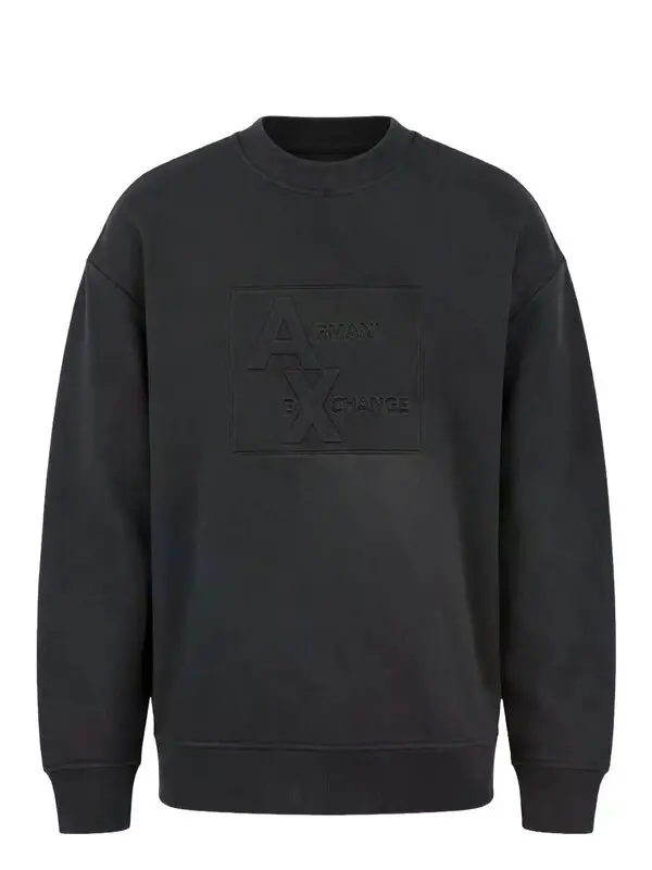 Armani Exchange Logo-embossed Crew-neck Pullover - Black