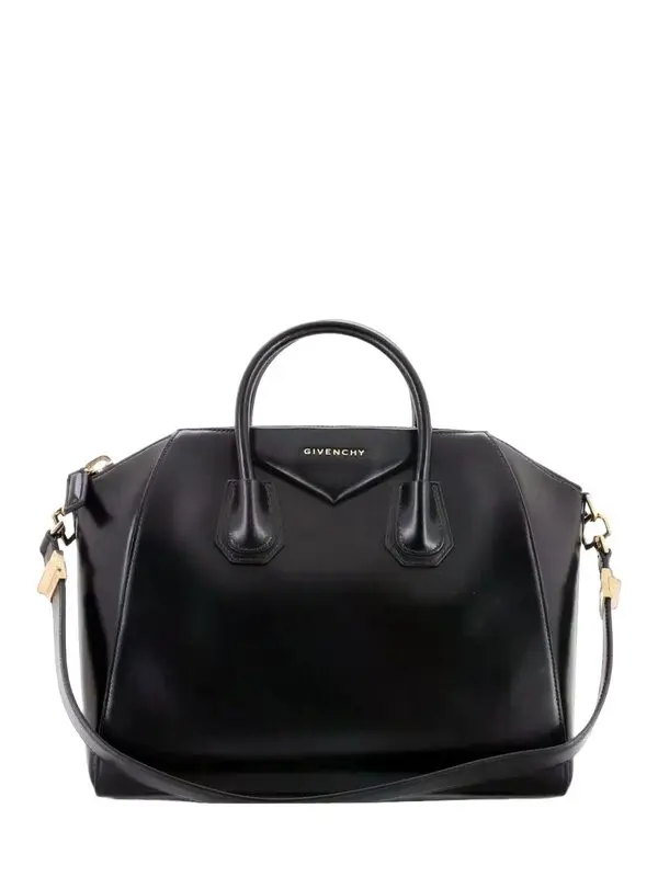 Givenchy Antigona Bag Glazed Leather Medium Satchel - Black