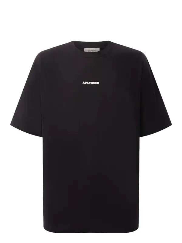 A PAPER KID Logo-print Crew-neck T-shirt - Black