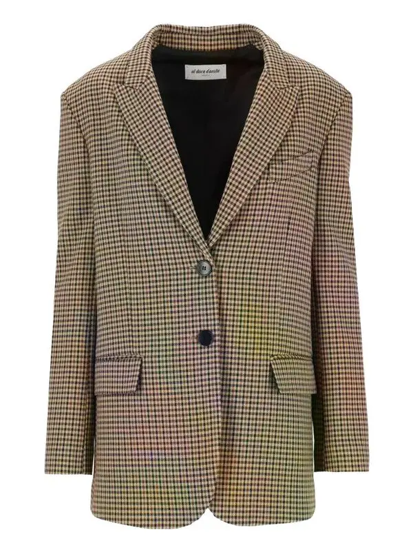 Al Duca D'aosta Micro-check Oversized Blazer - Neutrals