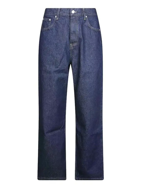 ARTE ANTWERP Big A Logo-patch Straight-leg Jeans - Blue