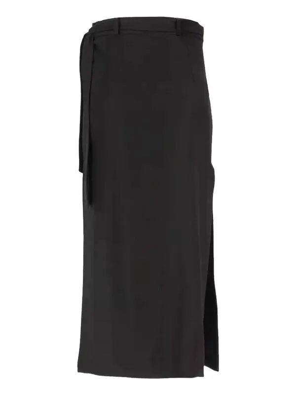 Barena Venezia Wrap-style Belted Midi Skirt - Black