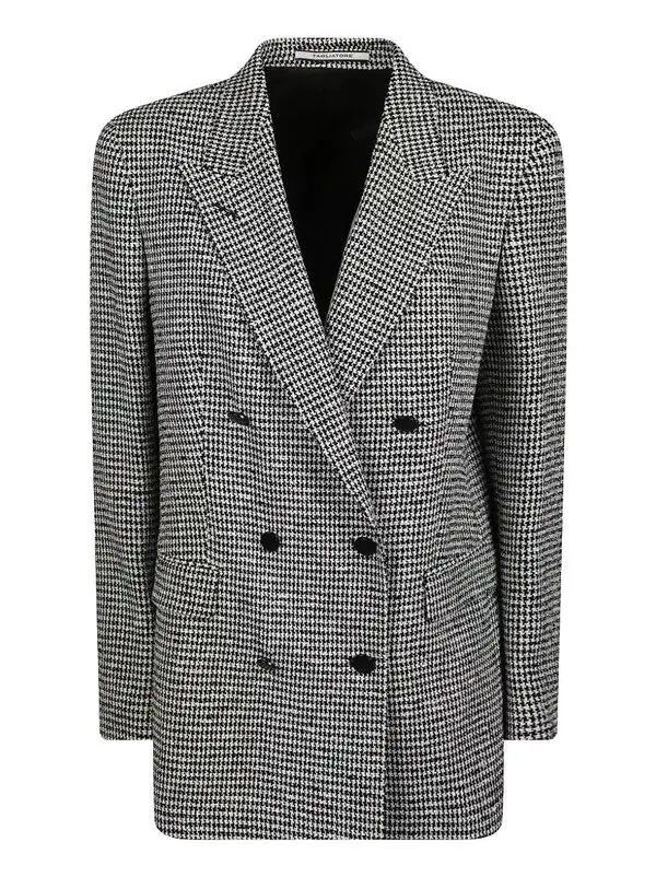 Tagliatore Houndstooth Double-breasted Blazer - Black