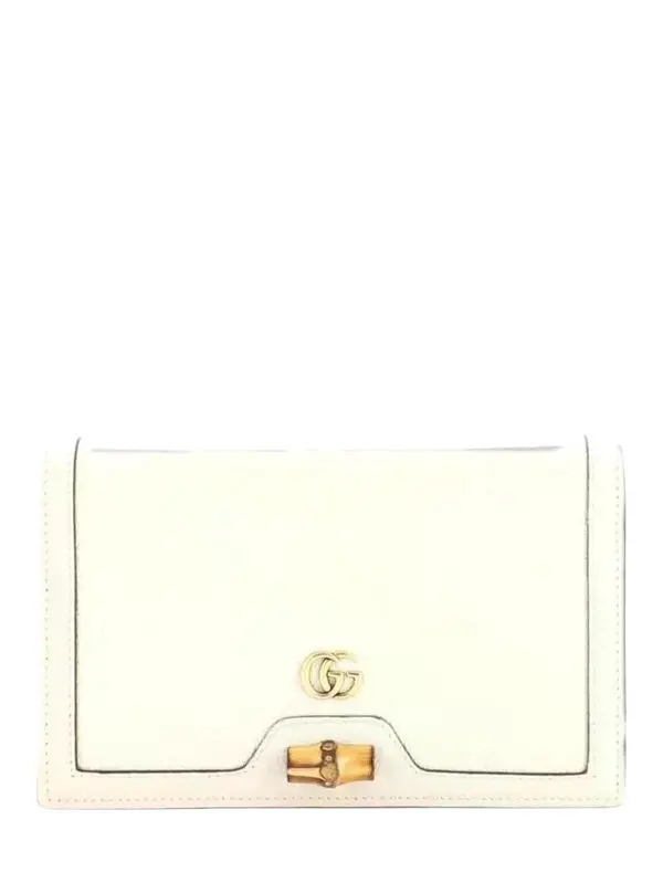 Gucci Diana Bamboo Chain Flap Bag Leather Mini Crossbody Bag - Neutrals