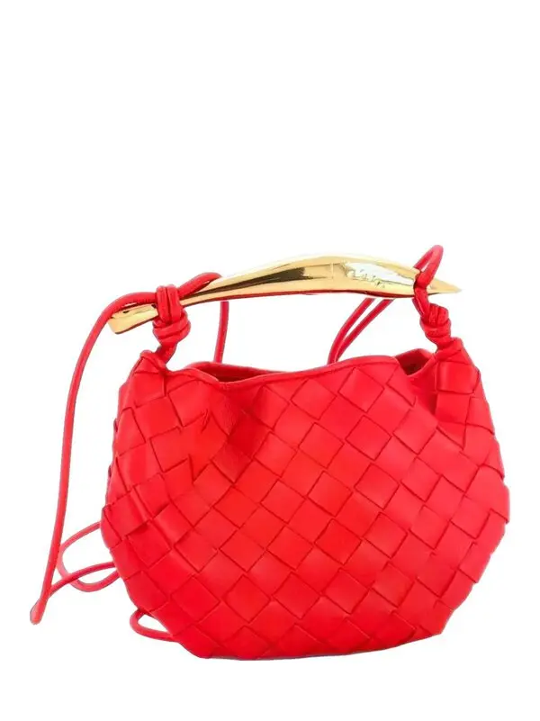 Bottega Veneta Intrecciato Nappa Mini Satchel Sardine Top Handle Bag - Red