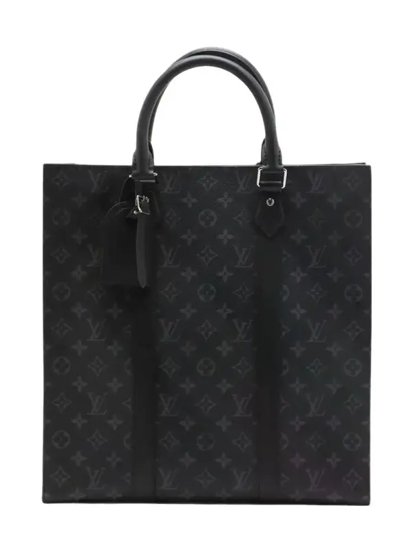 LOUIS VUITTON 2010-2026 Monogram Eclipse Sac Plat Satchel - Black