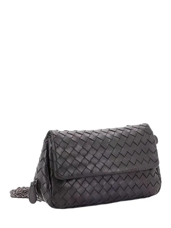 Bottega Veneta Expandable Chain Intrecciato Nappa Small Cross Body Bag - Black