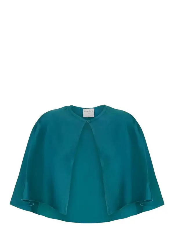 FORTE_FORTE Button-fastening Cropped Cape - Blue