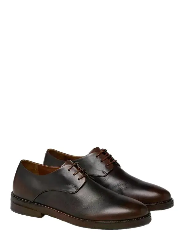 Marsèll Tubetto Burnished-effect Lace-up Derby Shoes - Brown