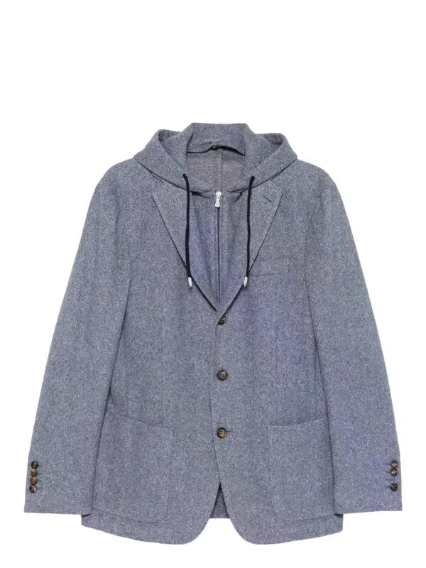 Eleventy Layered-effect Hooded Jacket - Blue