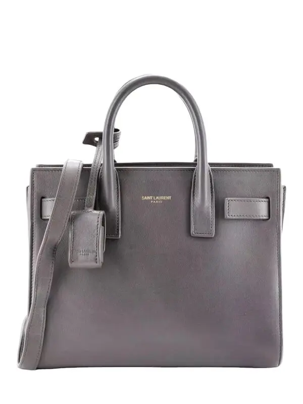 Saint Laurent Sac De Jour Nano Leather Tote Bag - Grey