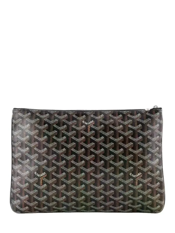 Goyard Senat Zip Coated Canvas Mm Pouch - Brown