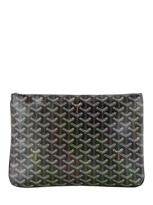 Goyard Senat Zip Coated Canvas Mm Pouch - Brown