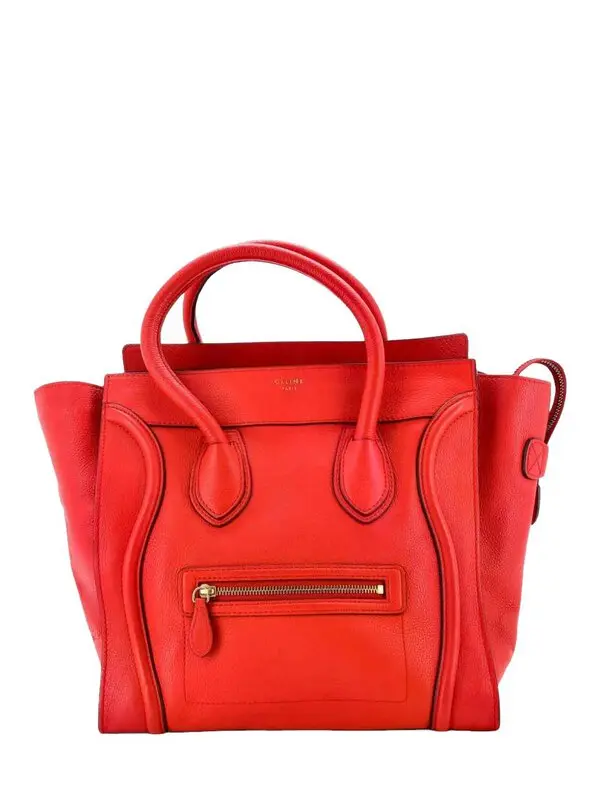 Celine Phantom Bag Grainy Leather Medium Tote Bag - Red