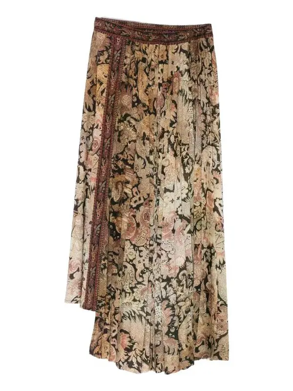 PIERRE-LOUIS MASCIA Floral-print Pleated Maxi Skirt - Neutrals