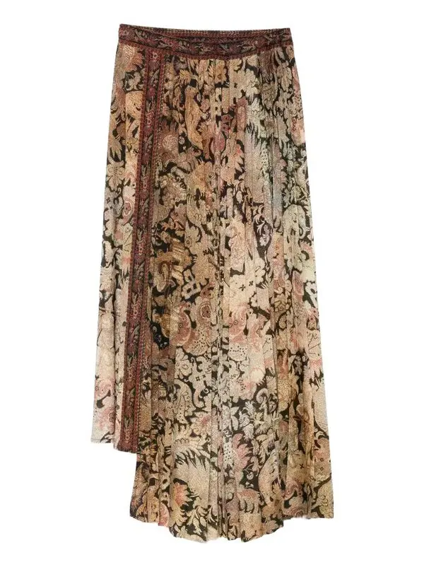 PIERRE-LOUIS MASCIA Floral-print Pleated Maxi Skirt - Neutrals