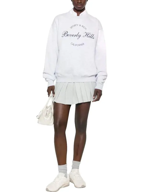SPORTY & RICH Beverly Hills Logo-print Hoodie - Grey