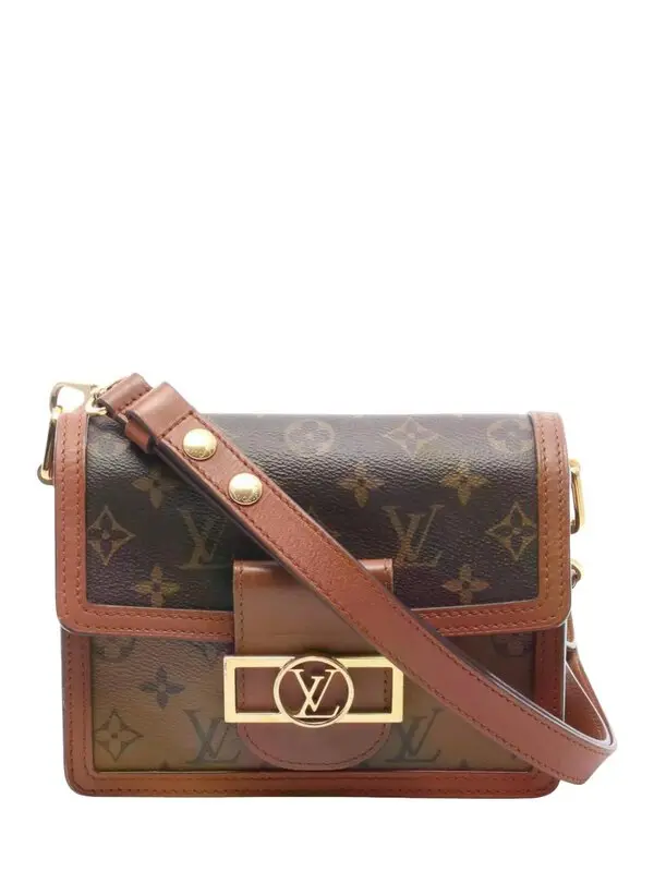 LOUIS VUITTON Monogram Reverse Mini Dauphine Satchel - Brown