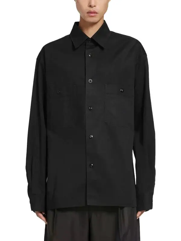 LEMAIRE Two-pocket Shirt In Light Cotton Twill - Black