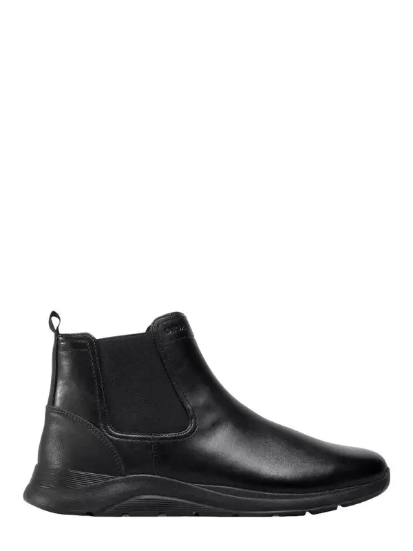 Geox Elasticated-panel Leather Boots - Black