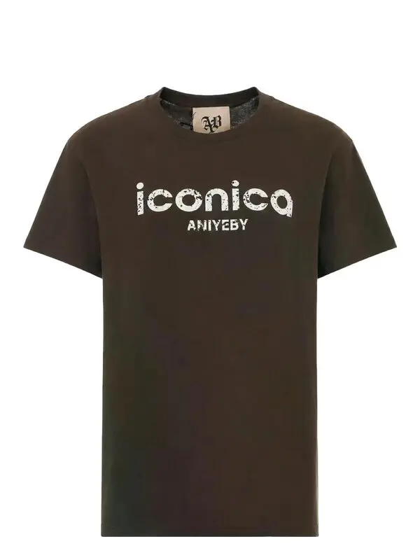 ANIYE BY Logo-print Crew-neck T-shirt - Brown