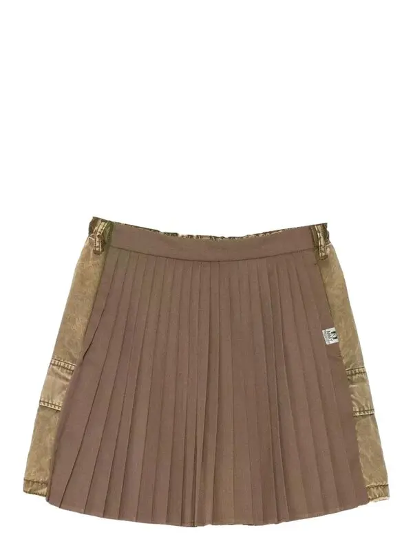 Mihara Yasuhiro Pleated Panelled Skirt - Brown