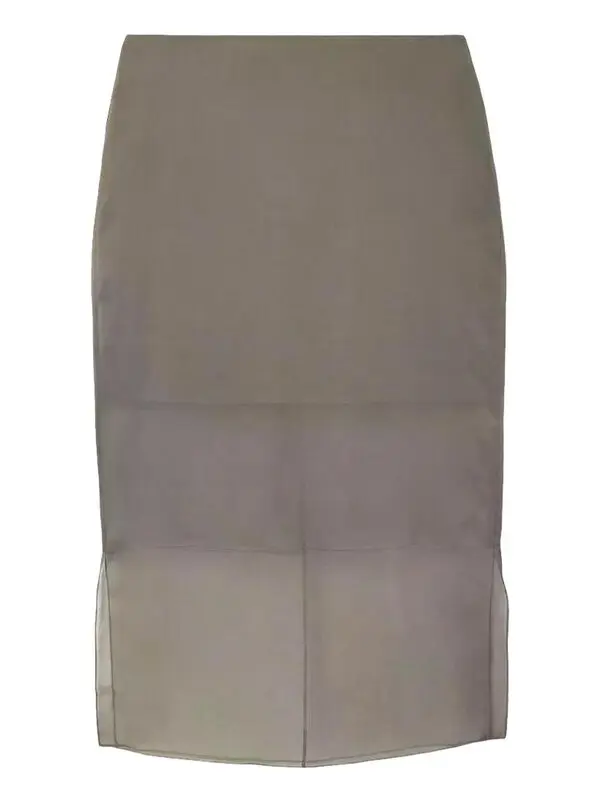 Brandon Maxwell Brett Silk Organza Midi Skirt - Grey