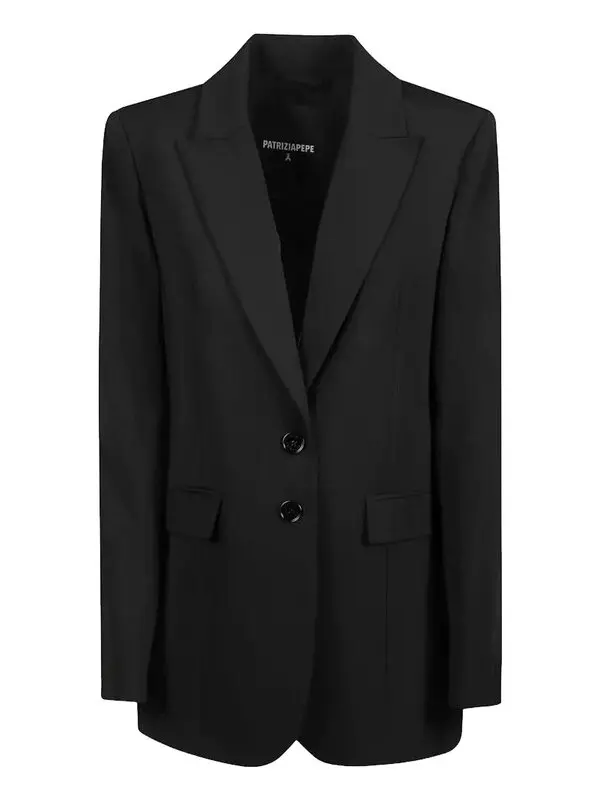 Patrizia Pepe Double-breasted Blazer - Black