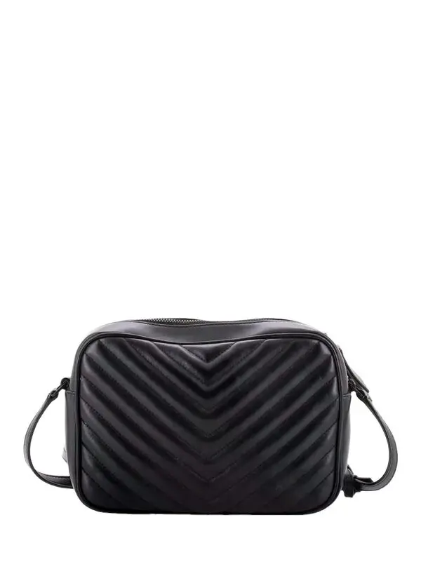 Saint Laurent Lou Camera Bag Matelasse Chevron Leather Small Cross Body Bag - Black