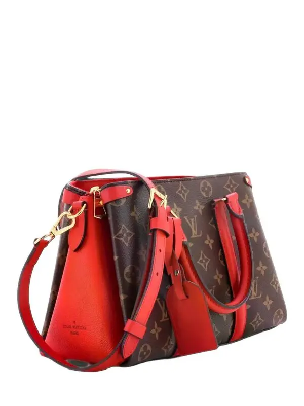 LOUIS VUITTON Monogram Canvas And Leather Soufflot Bb Satchel Tote - Red