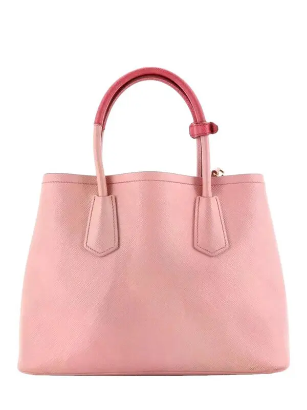 Prada Cuir Double Saffiano Leather Small Tote Bag - Pink