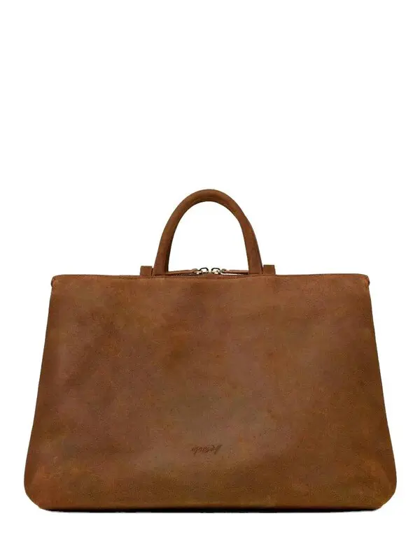Marsèll 4 In Orizzontale Suede-finish Logo-debossed Tote Bag - Brown