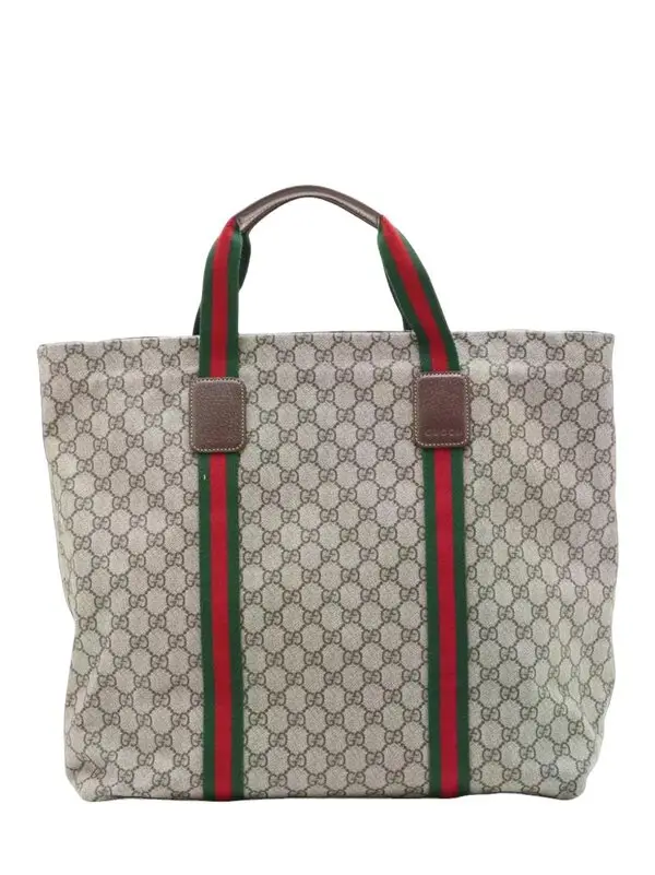 Gucci Gg Supreme Web Tote Bag - Neutrals
