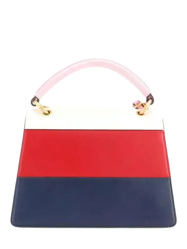 Gucci Queen Margaret Top Handle Bag Colorblock Leather Small Satchel - Red