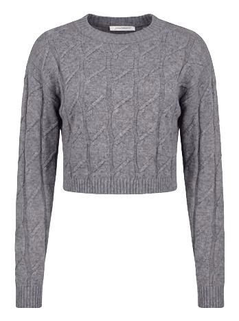 HINNOMINATE Viscose Blend Cable-knit Sweater - Grey