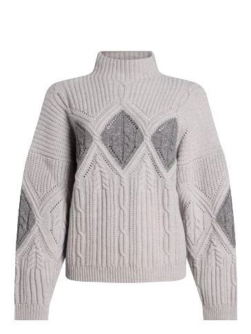 TWINSET Metallic Turtleneck Pullover - Grey