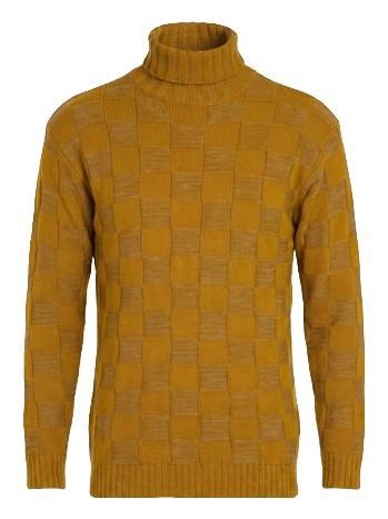GAZZARRINI Check Turtleneck Sweater - Yellow