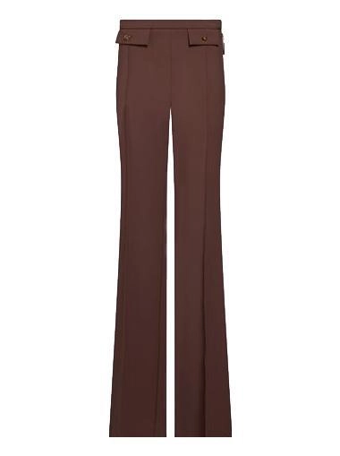 Elisabetta Franchi Flared Crepe Trousers - Brown