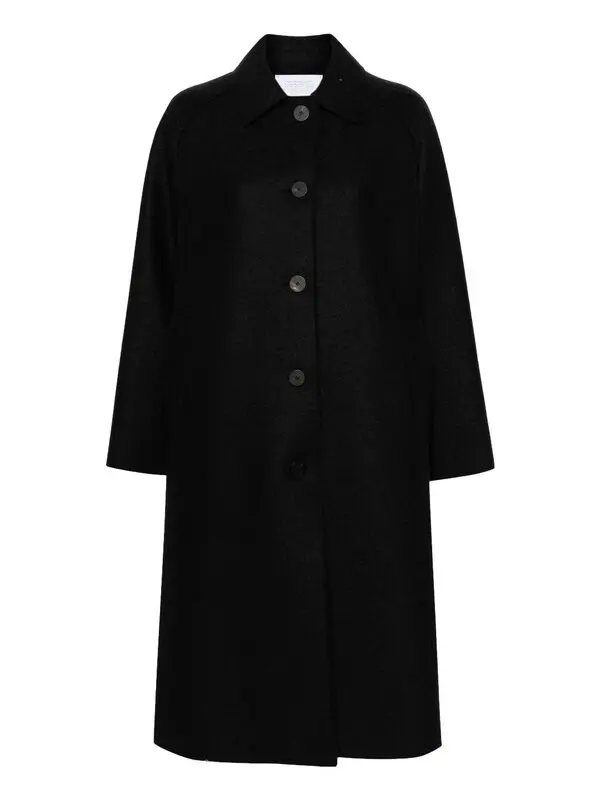 Harris Wharf London Wool Long Coat - Black