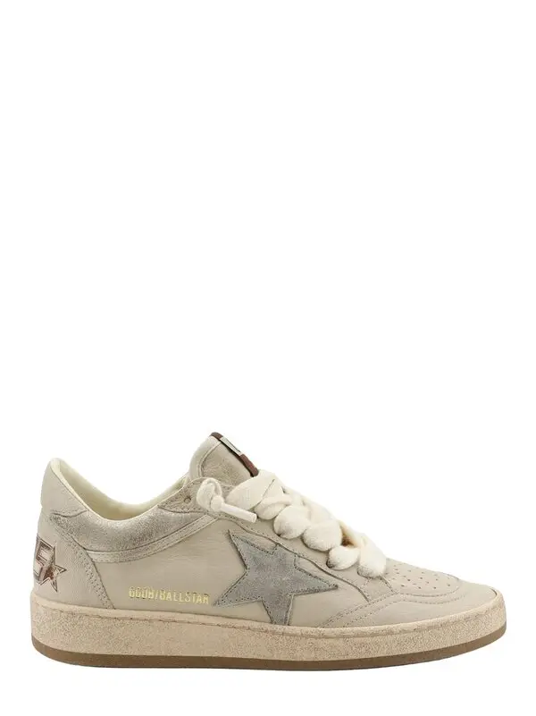 GOLDEN GOOSE Ballstar Leather Sneakers - Grey