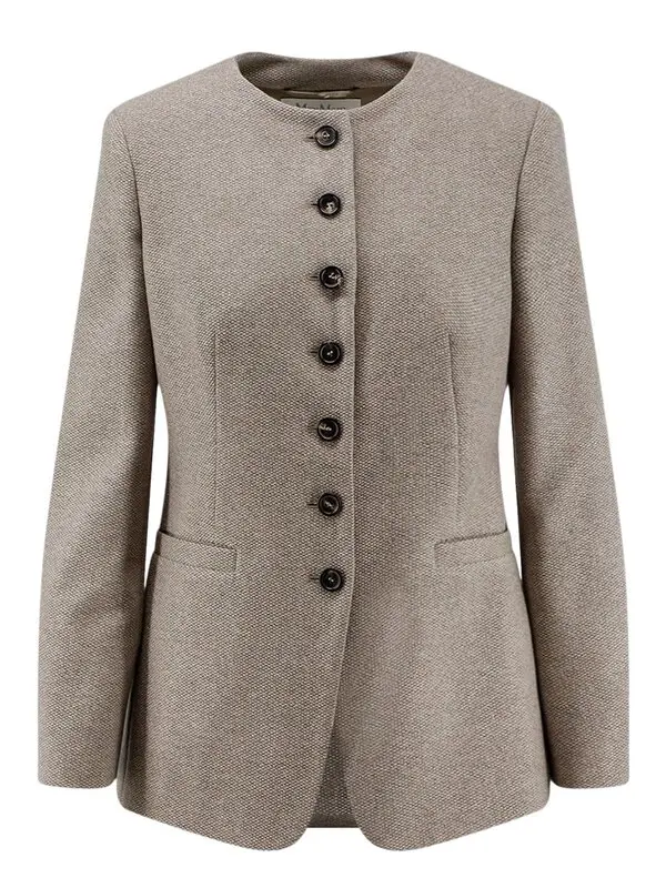 Max Mara Cashmere Tailored Blazer - Beige