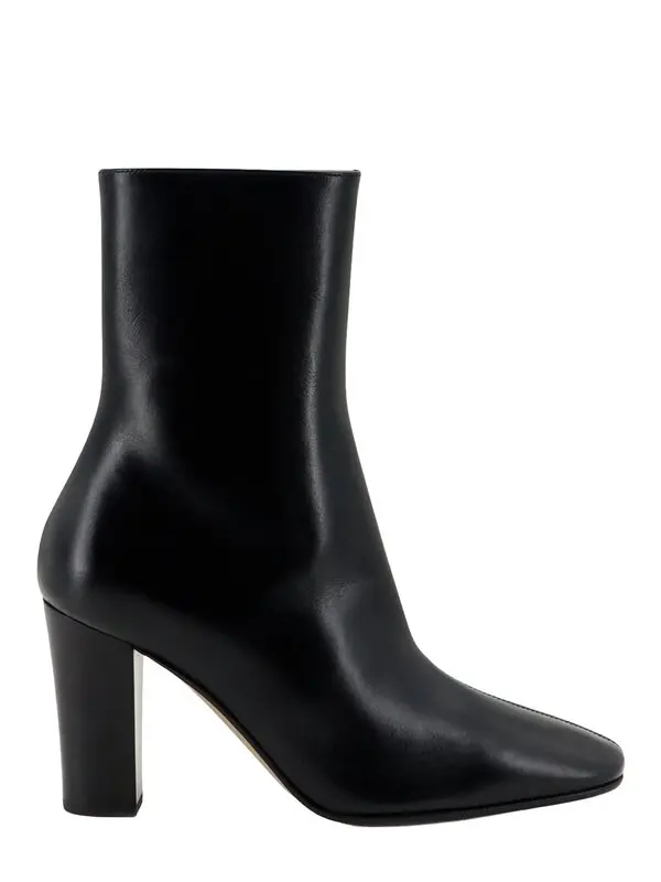 THE ROW Cindy Leather Ankle Boots - Black