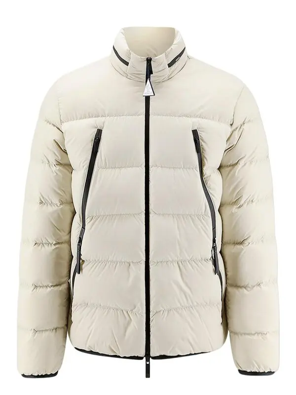 Moncler Dalalven Nylon Down Jacket With Contrasting Profiles - Beige