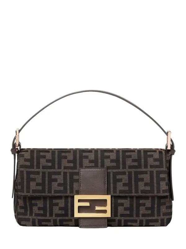 Fendi Zucca Fabric Shoulder Bag - Brown