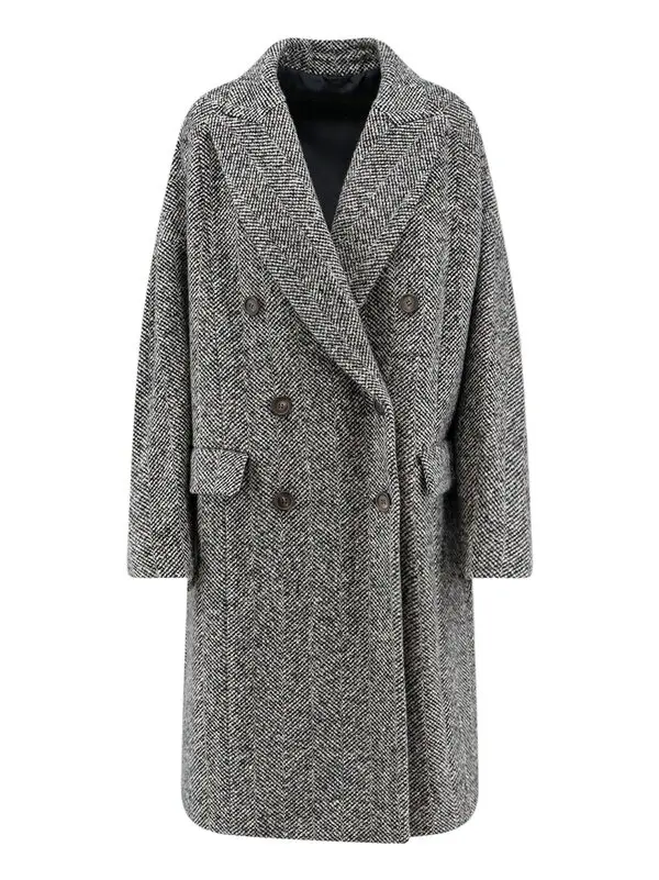 Brunello Cucinelli Virgin Wool And Alpaca Overcoat - Black