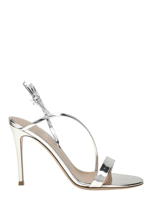 GIANVITO ROSSI Manhattan Metallic-effect Leather Sandals - Silver