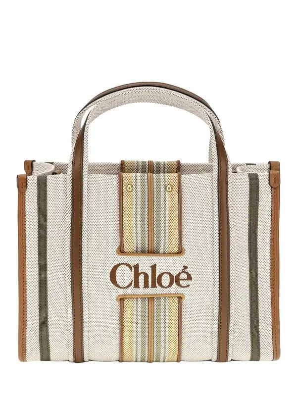 Chloé Small Woody Loop Canvas Tote Bag - Cream