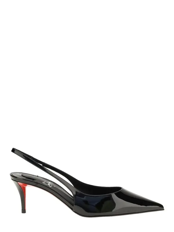 CHRISTIAN LOUBOUTIN Miss Z Slingback Patent Leather Pumps - Black